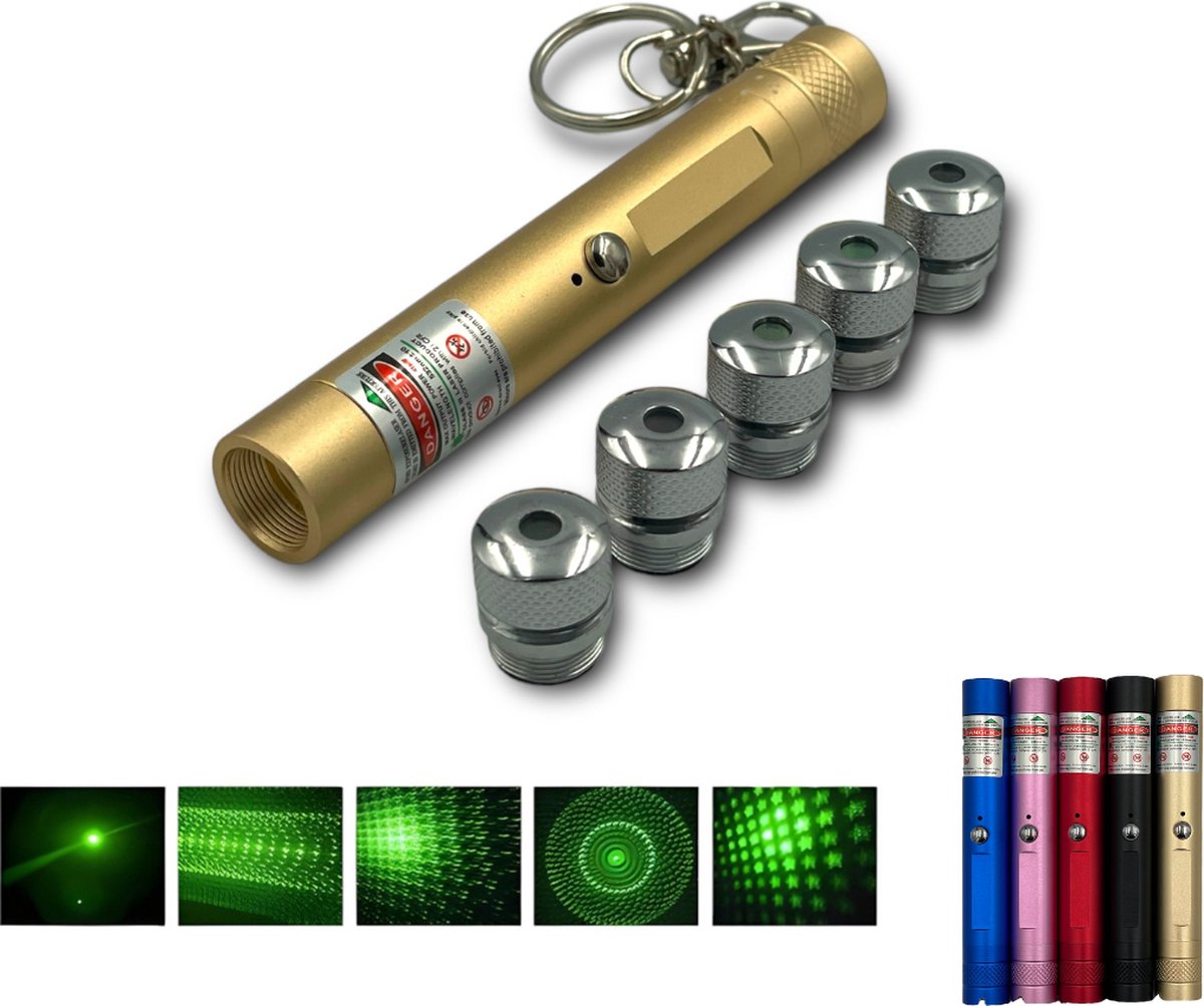 Green Laserpointer Keychain - gouden Aluminium Behuizing Met Groene ...