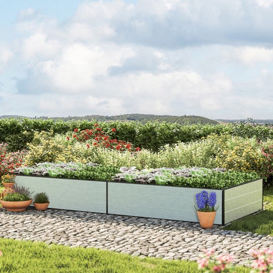 297 x 119 x 39 cm Moestuinbak Halfsize, Aluminium (geanodiseerd) | bol