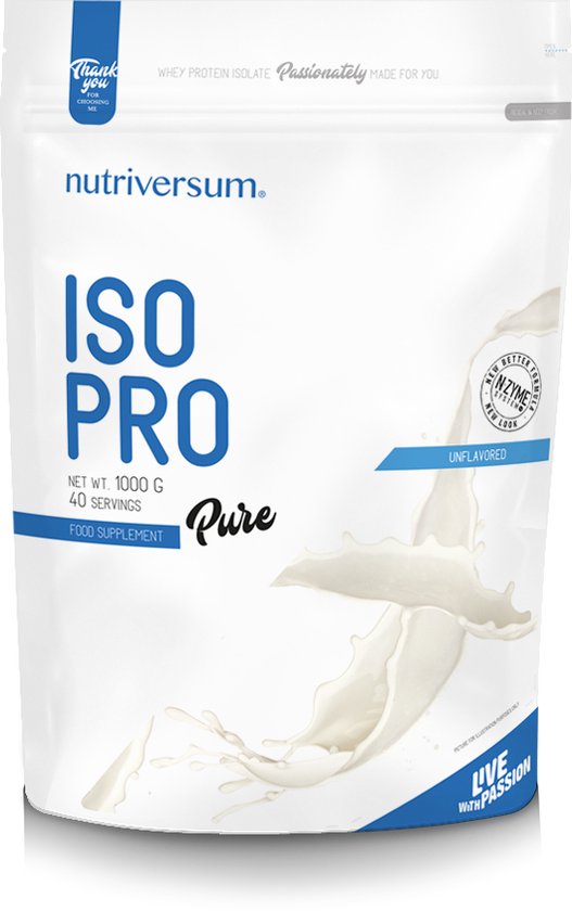 Nutriversum | IsoPro | Isolate protein | Unflavored | 1kg 40 servings ...