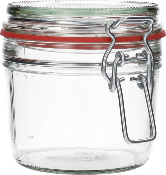 2x Glazen Weckpot 400 ml - Rond & Transparant - Inmaakpotten, Mason Jar ...