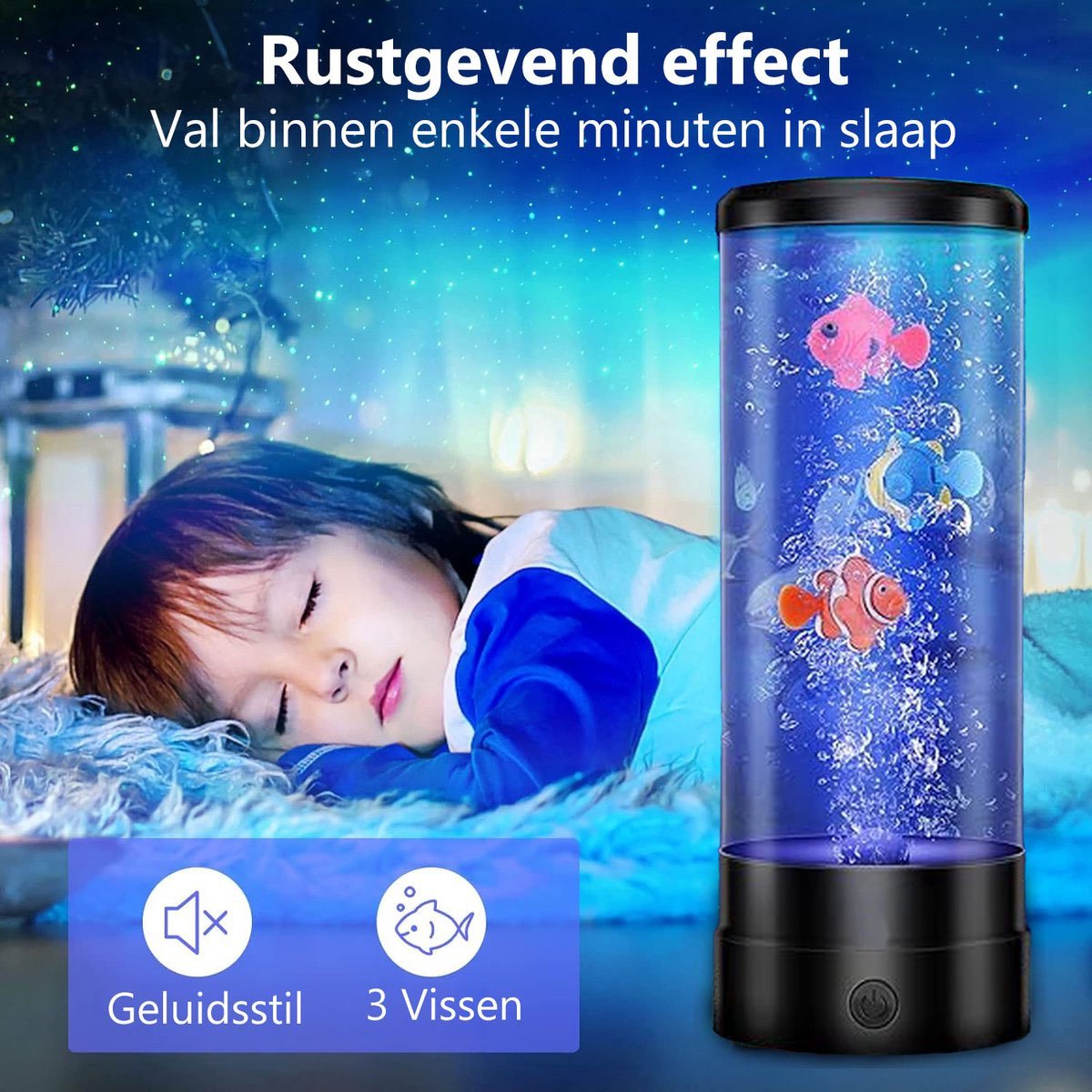 Bubbel Lamp Met Vissen - Medium Aquarium - Lavalamp - Met 3 Nepvissen ...