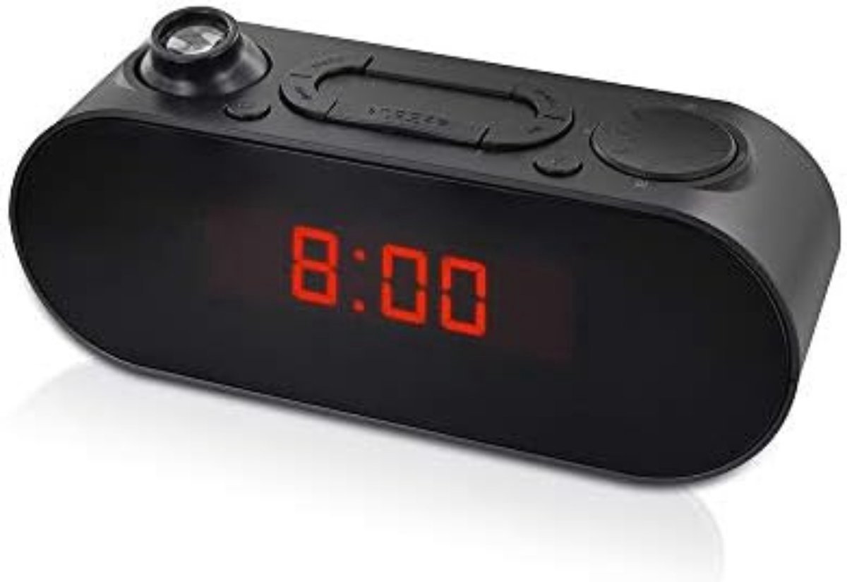 Wekkerradio met Projectie - Digitale Wekker - Digitale Klok - Zwart | bol