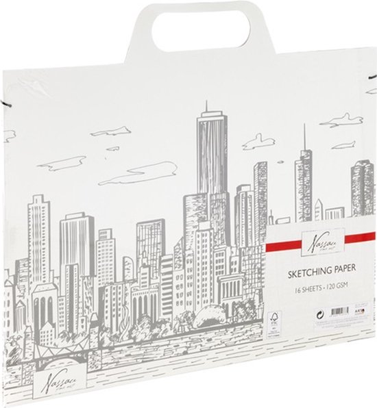 Nassau Fine Art Tekenmap A3 met elastieken - Inclusief 16 witte A3 ...