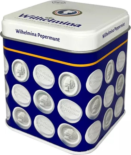 Wilhelmina - Pepermunt - Blik Vierkant - 24 x 100 gram | bol