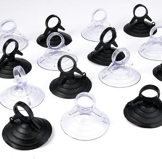 "60 Stuks Grote Zuignappen - 45 mm met Schroefdraad - PVC - Zwart ...