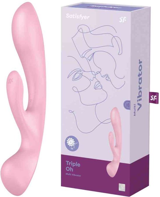 Satisfyer 'Triple Oh', 24 cm, 3 motoren, flexibel, aan beide zijden te gebruiken | bol