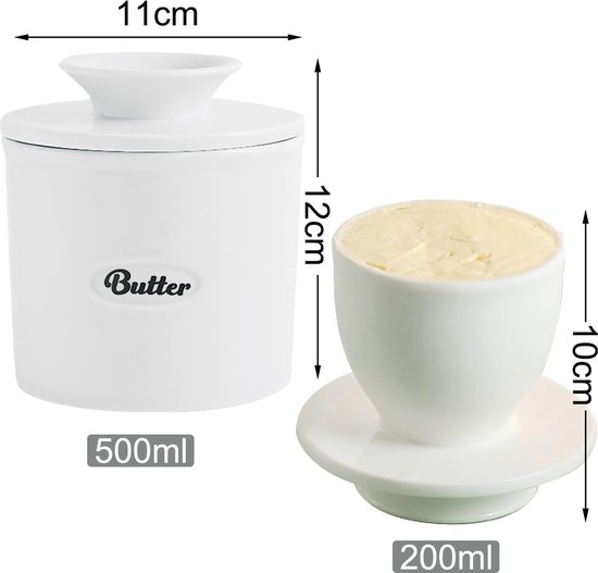 Keramische botervloot - Franse stijl - watergekoeld - porselein ...