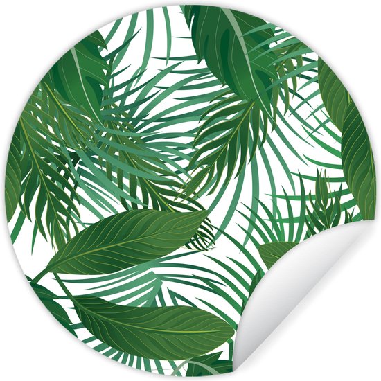 WallCircle - Muurstickers - Behangcirkel - Bladeren - Patronen - Tropisch - ⌀ 140 cm -... | bol