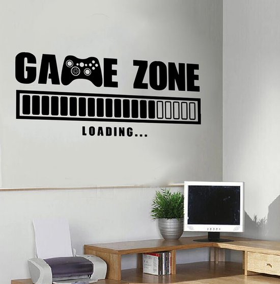 Game Zone Loading Muursticker - 100 x 40 CM - Kinderkamer - Gamekamer ...