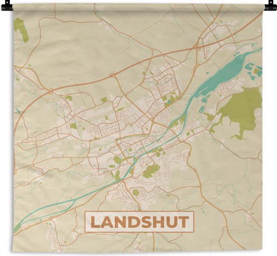 Wandkleed - Wanddoek - Landshut - Plattegrond - Kaart - Stadskaart ...