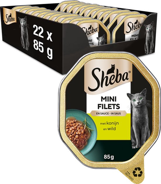 Sheba Mini Filets - Adult - Kattenvoer Natvoer - Konijn en Wild in Saus ...