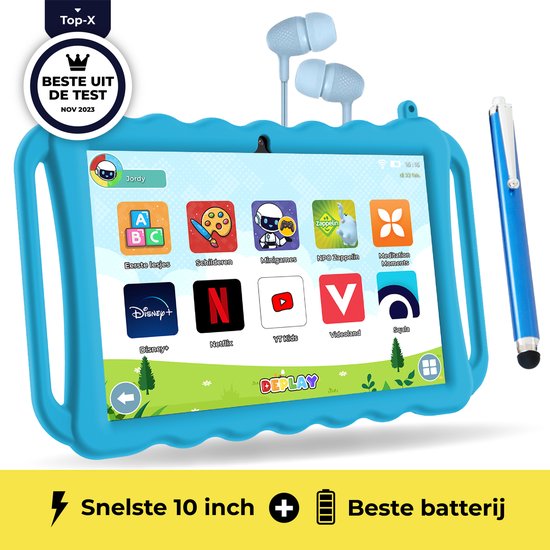 DEPLAY Kids Tablet PRO - Kindertablet - Ouder Control App - 6000 Mah Batterij -... | bol