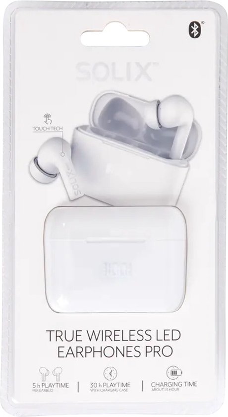 Solix Draadloze Oordopjes - Bluetooth Headset - Wit | bol