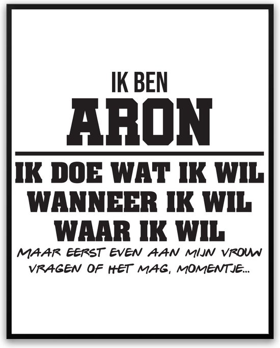 Aron - Partner toestemming vragen Fotolijst met glas 30 x 40 cm ...