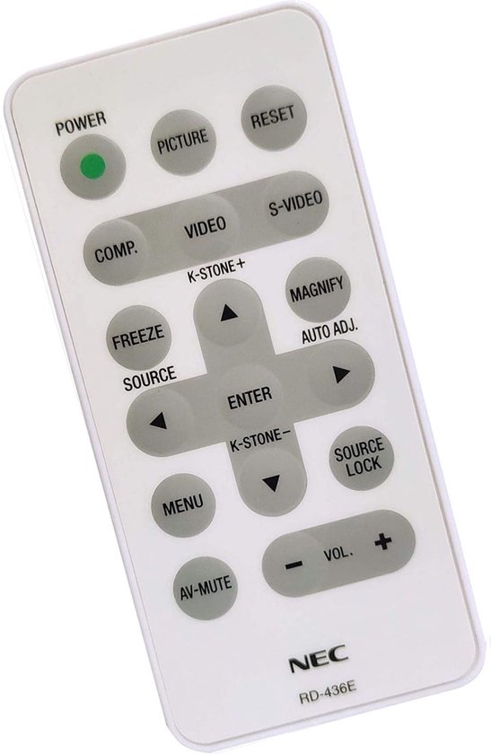 Afstandsbediening geschikt voor de NEC NP200 beamer, vervangt RD-436E / 79TC1021 | bol