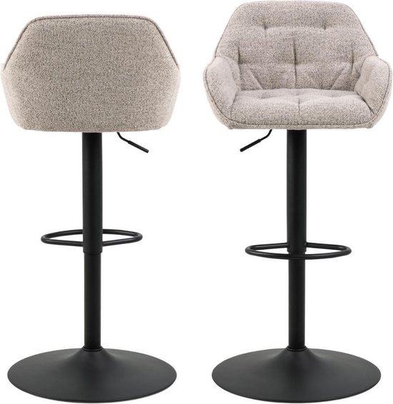 Barkruk Bouclé Beige - Zithoogte 63-84cm - Scandinavisch | bol