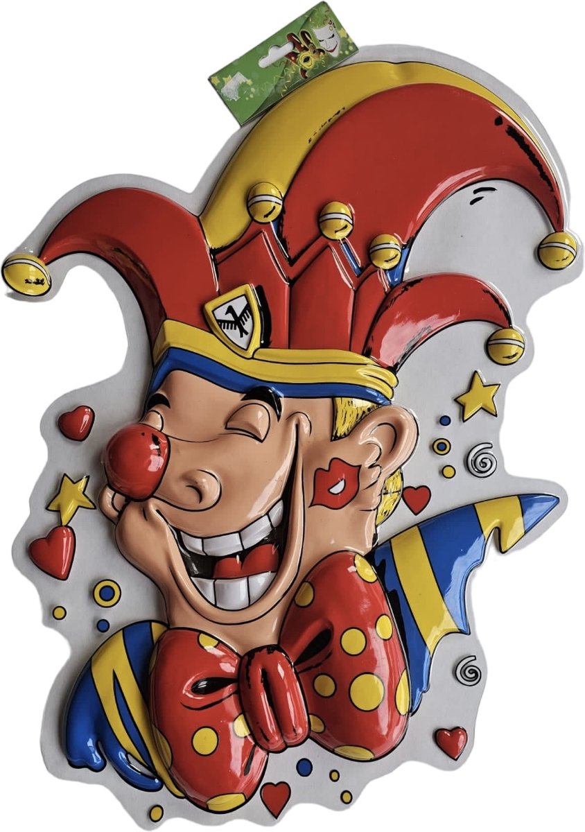 Carnaval wand decoratie bord prins Carnaval / Nar / Clown 60 x 45 cm | bol