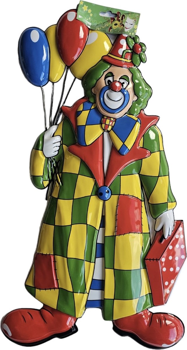 Carnaval wanddecoratie bord clown met ballonnen Carnaval / Nar / Clown ...