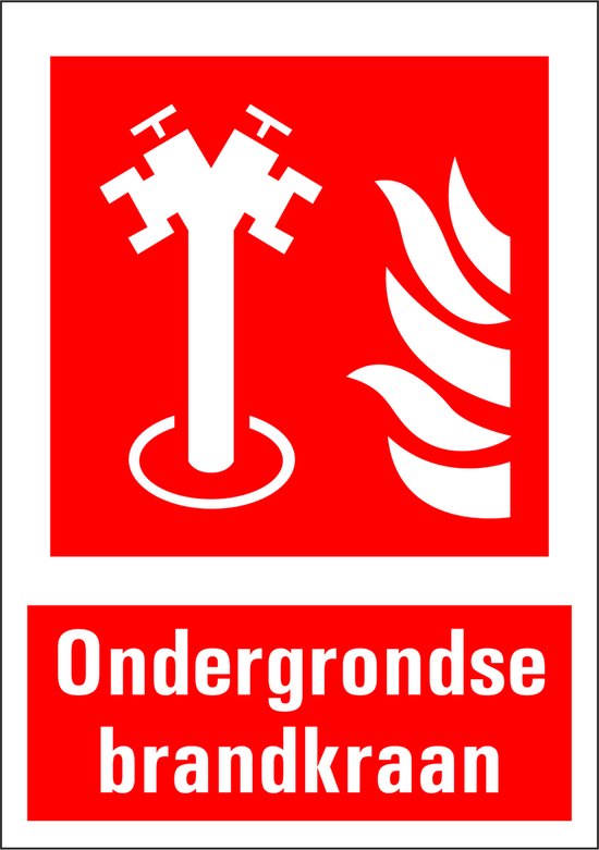 Ondergrondse brandkraan bord met tekst 210 x 297 mm | bol