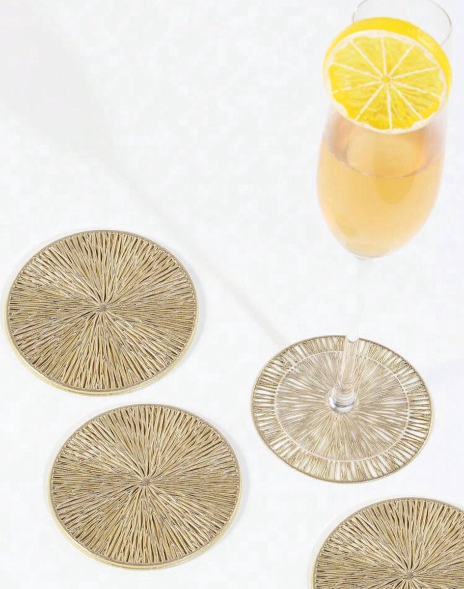 Onderzetter - goud - 6 stuks -set- onderzetters- onderlegger ...