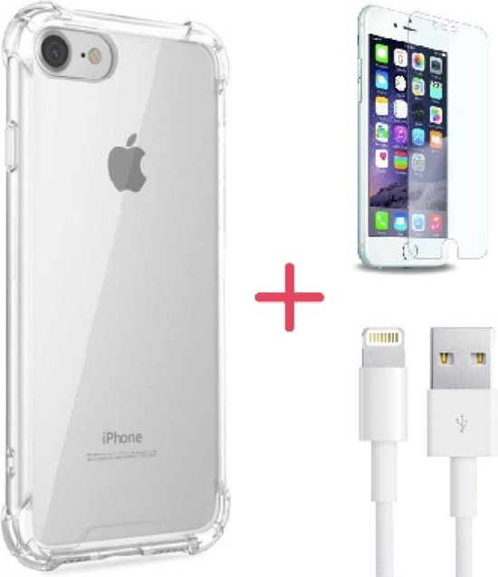 Apple iPhone 7 / 8 Shockproof case + Lightning naar USB kabel 1 meter ...