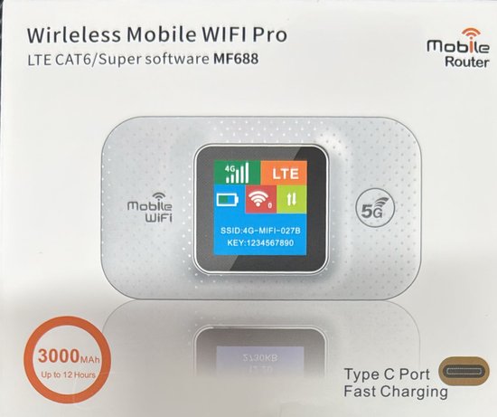 Mifi Router Wit – Draadloze Wifi – Mifi Routers – 4G/5G Router – 10 Apparaten – Werkt... | bol