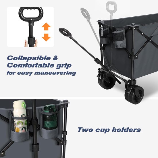 Chihee Hand Cart, Garden Trolley Folding Outdoor Utility Hand Cart ...