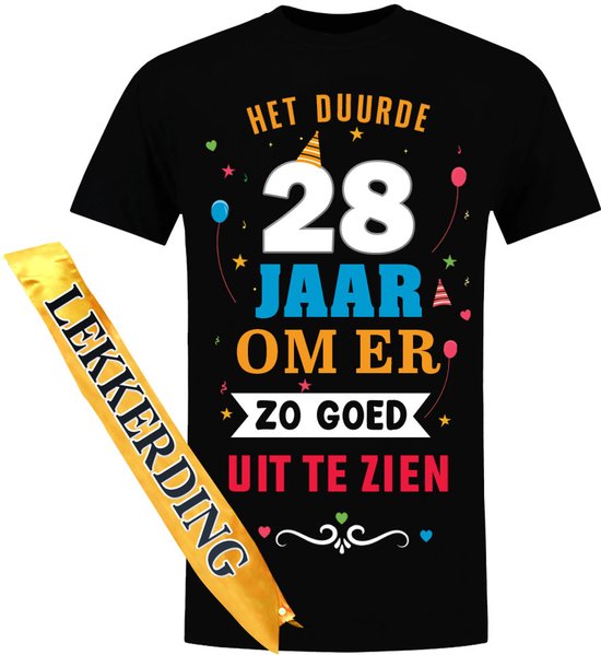Lekkerding 28 Jaar T-shirt en Sjerp - Heren - Verjaardag - Shirt ...