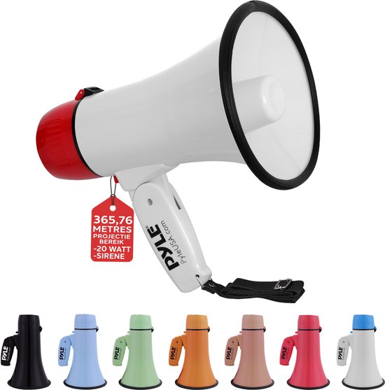 Pyle Megafoon Luidspreker - 20Watt PA Bullhorn- Draagbare Luidspreker ...