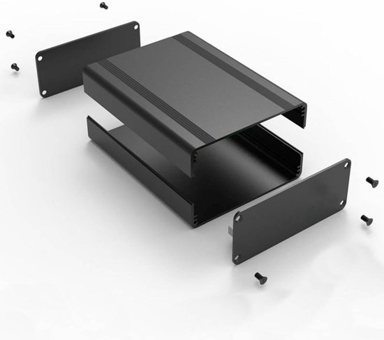 Inovra - Aluminium behuizing 38 x 88 x 100 mm zwart - Splitse behuizing ...
