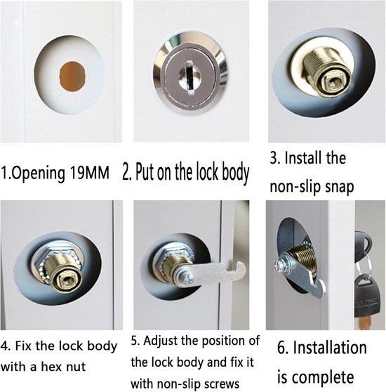 Allecto Plus - 5 Stuks Laden Kast Sloten Set met 10 Sleutels voor ...