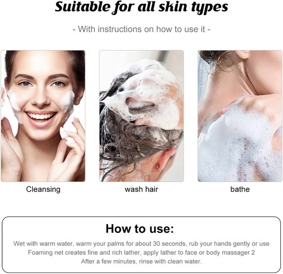 3 stuks gezichtsreinigingszeep, zachte reiniging voor het gezicht ...