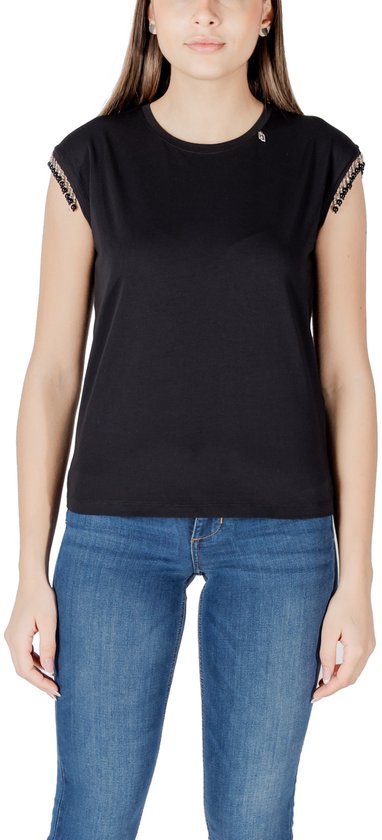 Beaded Detail Short Sleeve Top Wo - Black Blouses | bol