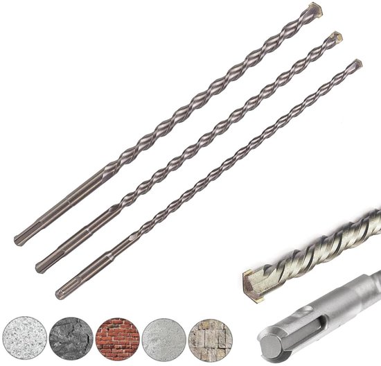 Allecto Premium - Boorhamer Set 10 14 20 x 350 mm voor Steen en Beton ...