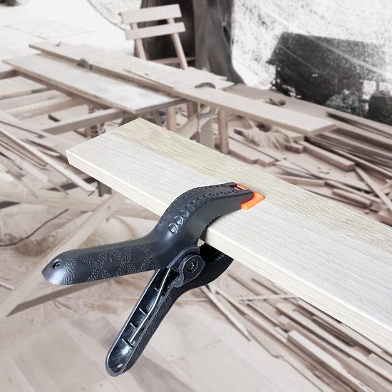 KT25-01 : 12x6" krachtige veerklem, marktklem, zeilklem, marktkraam, kunststof, zwart | bol