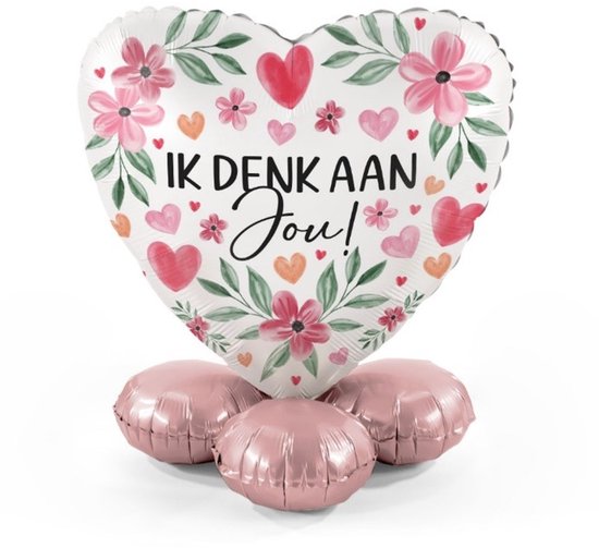 Ik denk aan jou! - Rosy Romance - DUT - Ballonnen set met standaard ...