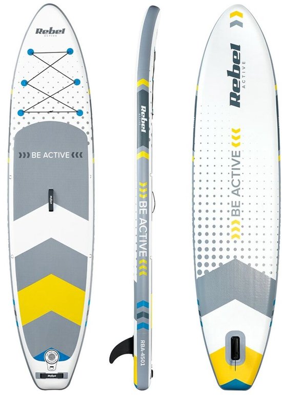 Opblaasbaar SUP-board met Accessoires Rebel RBA-4500-WH Wit | bol