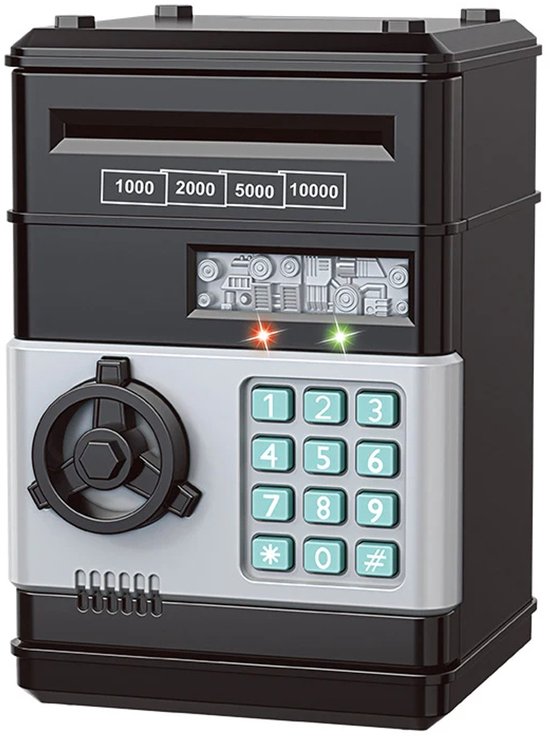 Spaarpot Kinderen met Code – Elektronische Mini Kluis – Automatische Biljetinvoer –... | bol