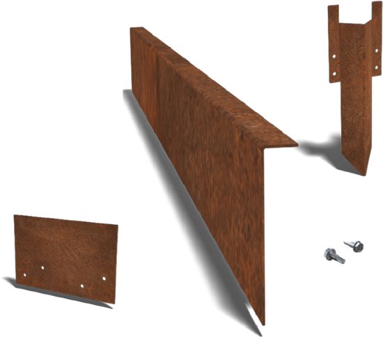 MySteel - Cortenstaal borderrand gezet 12 cm complete set per 15 meter ...