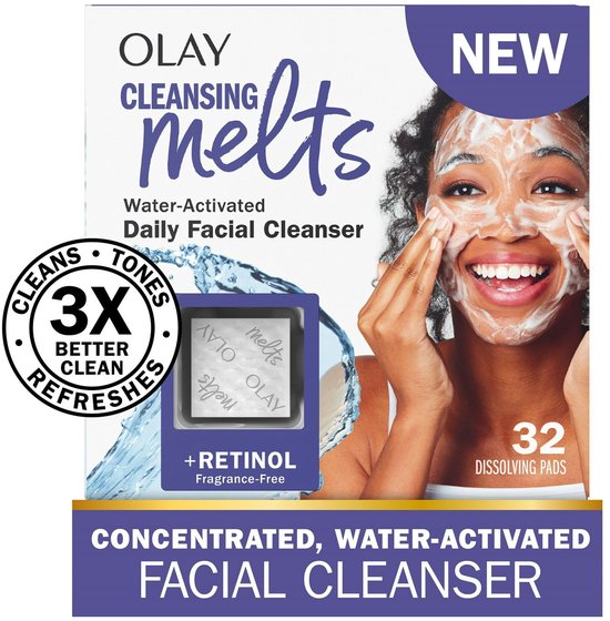Olay - Face Wash Retinol Cleansing Melts, Foaming Facial Cleanser | bol