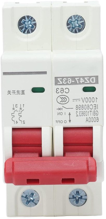 Allecto Plus - Circuit Breaker 2P 63A DC 1000V voor Zonnepanelen Installaties -... | bol