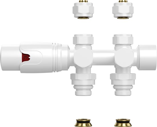 ERFU RADIATORKRAAN - DESIGN - THERMOSTATISCH - MUUR-EN VLOERAANSLUITING ...