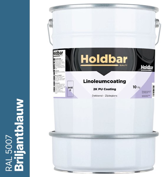 Holdbar Linoleumcoating Briljantblauw (RAL 5007) 10 Kg - Linoleum Verf ...