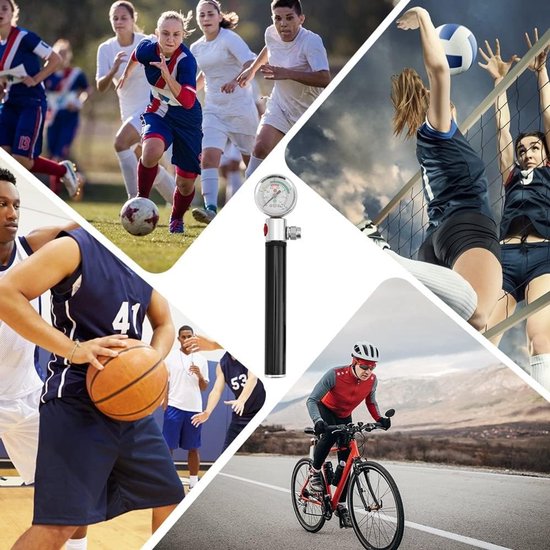 Mini-balpomp met manometer - draagbare sportbal-luchtpomp van ...