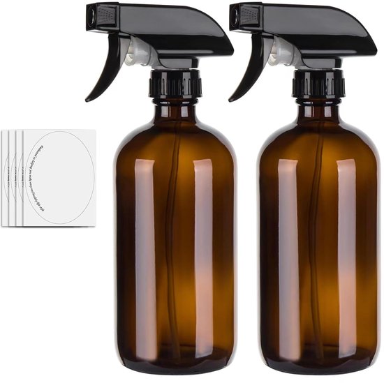 Amberkleurige spuitflessen - multifunctioneel - set van 2 - 500 ml | bol