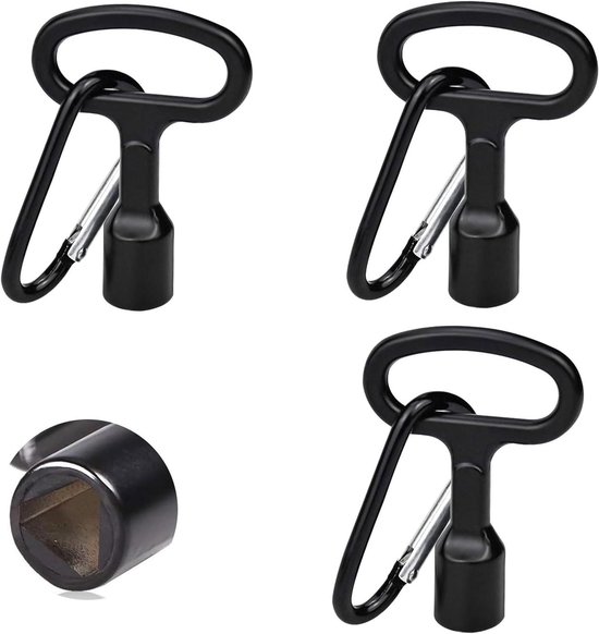 Inovra Plus - 3 stuks driekantsleutel vuilniscontainer met karabijnhaak ...