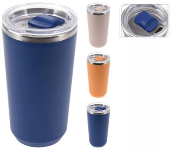 Drinkbeker auto reismok rvs 420ml 3 assorti. | bol