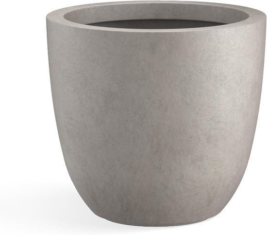 Outdoor Planter Buff Concrete 18" W - Lightweight and Durable | bol