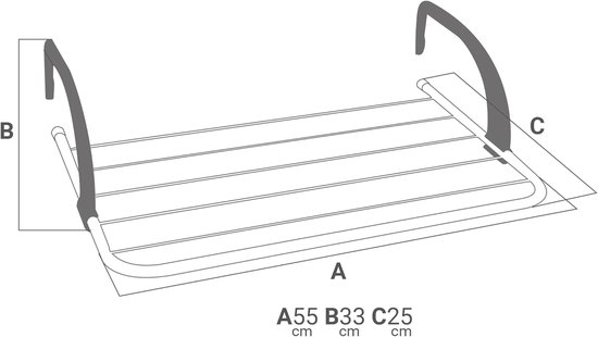 RFWR® Droogrek voor radiator of balkon met 6 stangen - ruimtebesparend ...