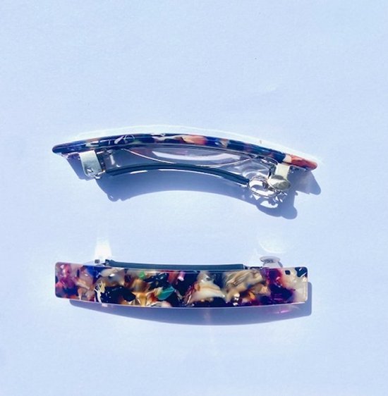 Haarspeld - patentspeld - automatic hairslide acetaat lengte 8cm multi ...